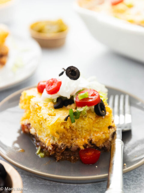 Cornbread Taco Bake (Easy Taco Casserole with Cornbread) - Mae's Menu