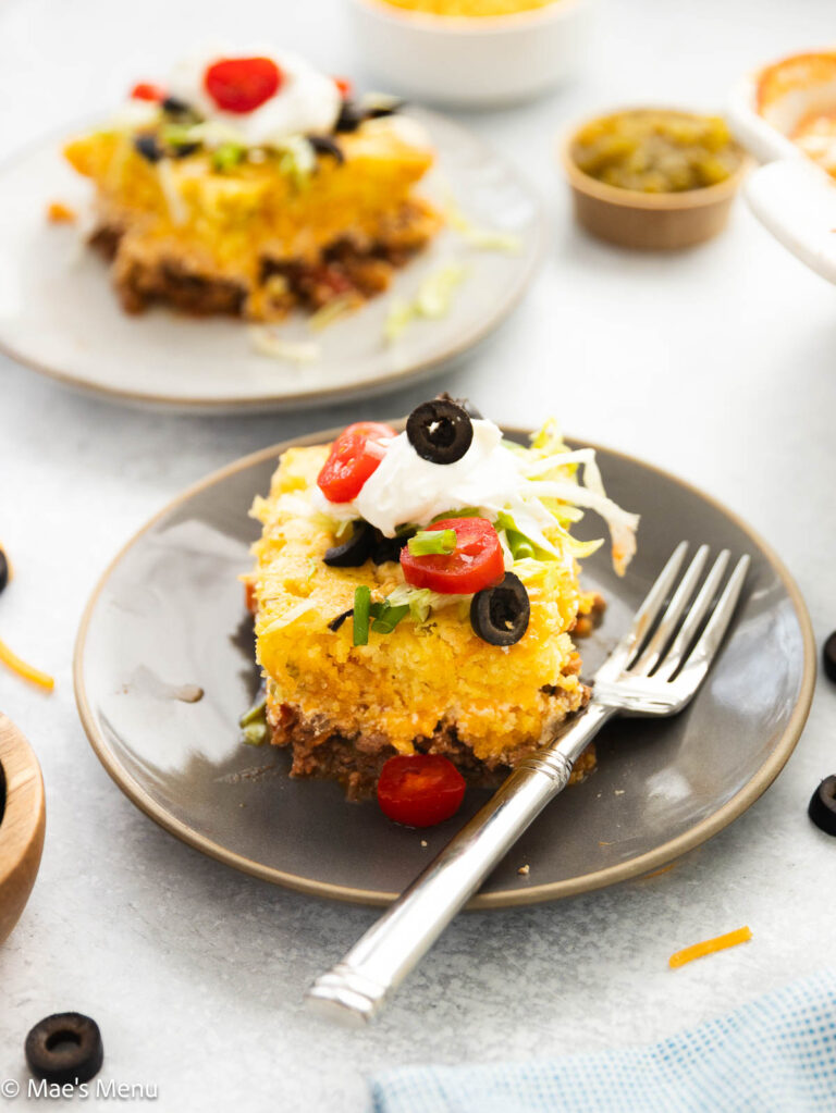 Cornbread Taco Bake (Easy Taco Casserole with Cornbread) - Mae's Menu